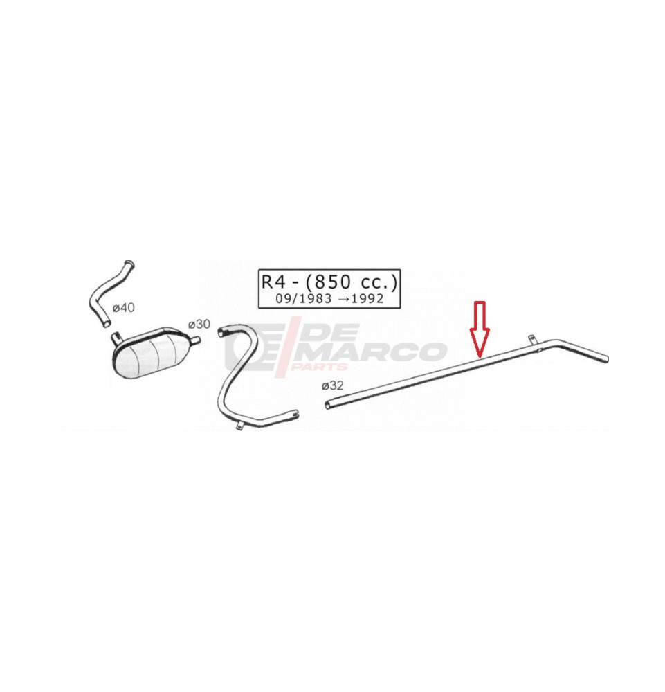 Final Exhaust Pipe for Renault 4 845-1108cc, R4 F4 and R4 F6