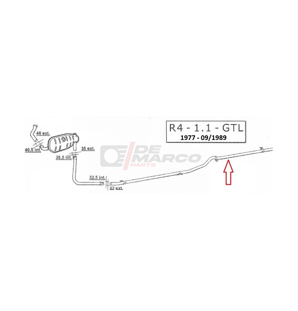 Final exhaust pipe Renault 4 1108cc | De Marco Parts