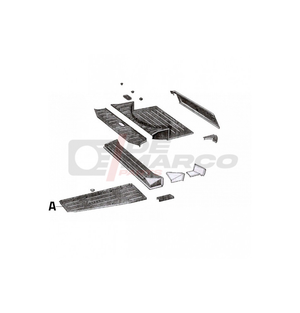 Left side zinc-plated floor panel for Citroën 2CV and Dyane