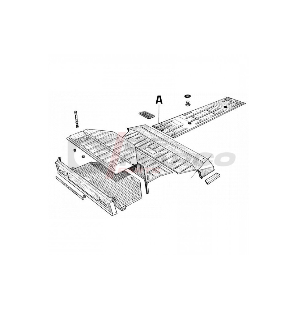Placa lateral izquierda galvanizada para Citroën 2CV y Dyane