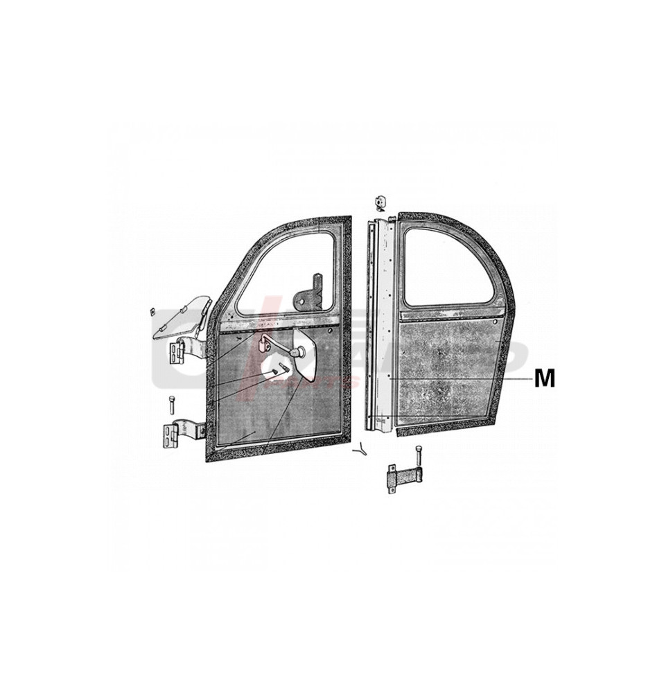 Vertical gasket for rear door hinge Citroën 2CV | De Marco Parts
