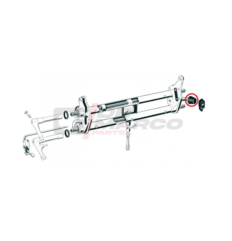 Pair of black rubber buffers reinforced front end for Volkswagen