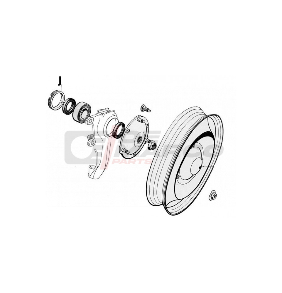 Ghiera cuscinetto ruota diametro 74mm per Citroen 2CV, Dyane e Mehari