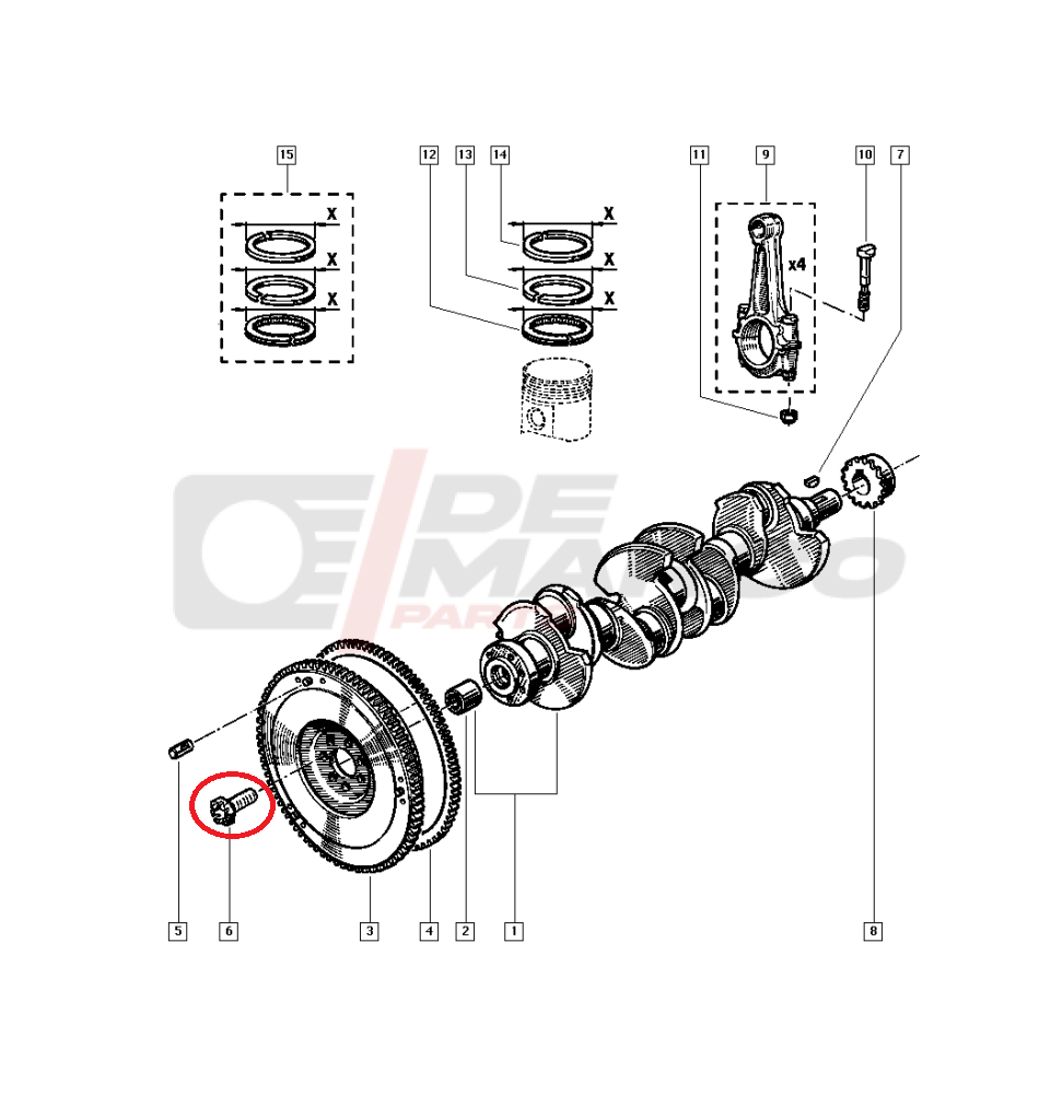 Flywheel Mounting Bolt for Renault | De Marco Parts