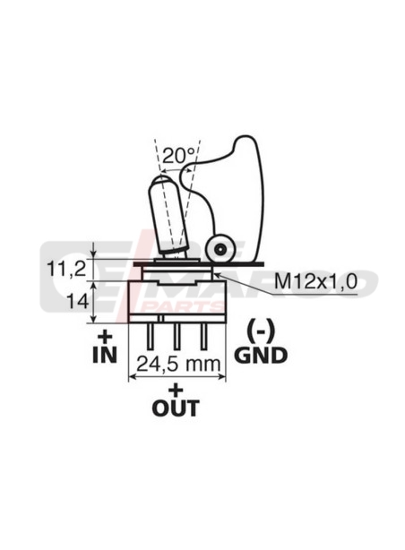 Blue LED Racing Toggle Switch with Safety | De Marco Parts