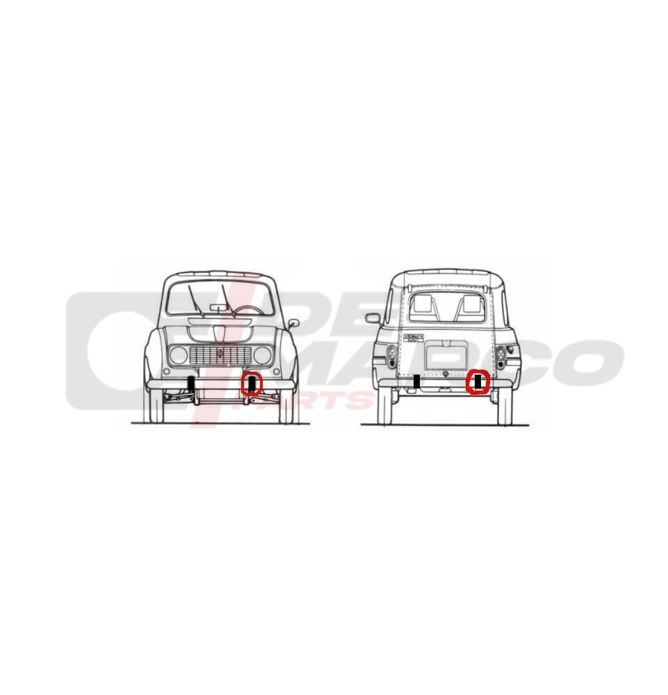 Custom-Fit Rubber Front Left or Rear Right Bumper Guard for Renault 4