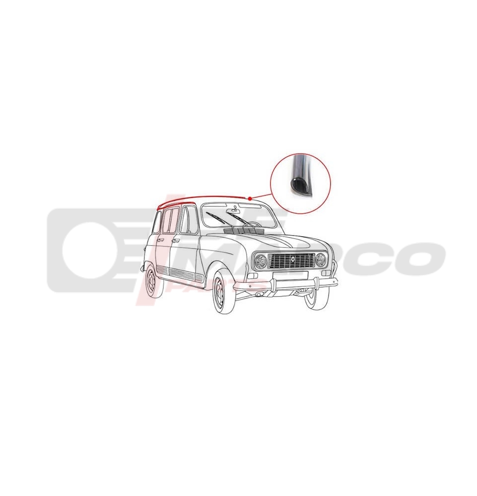 Chrome Roof Drip Rail Molding for Renault 4 Berlina (6 meters)
