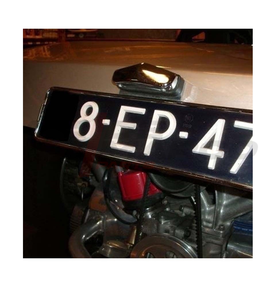 Complete chrome metal license plate light for classic vintage car