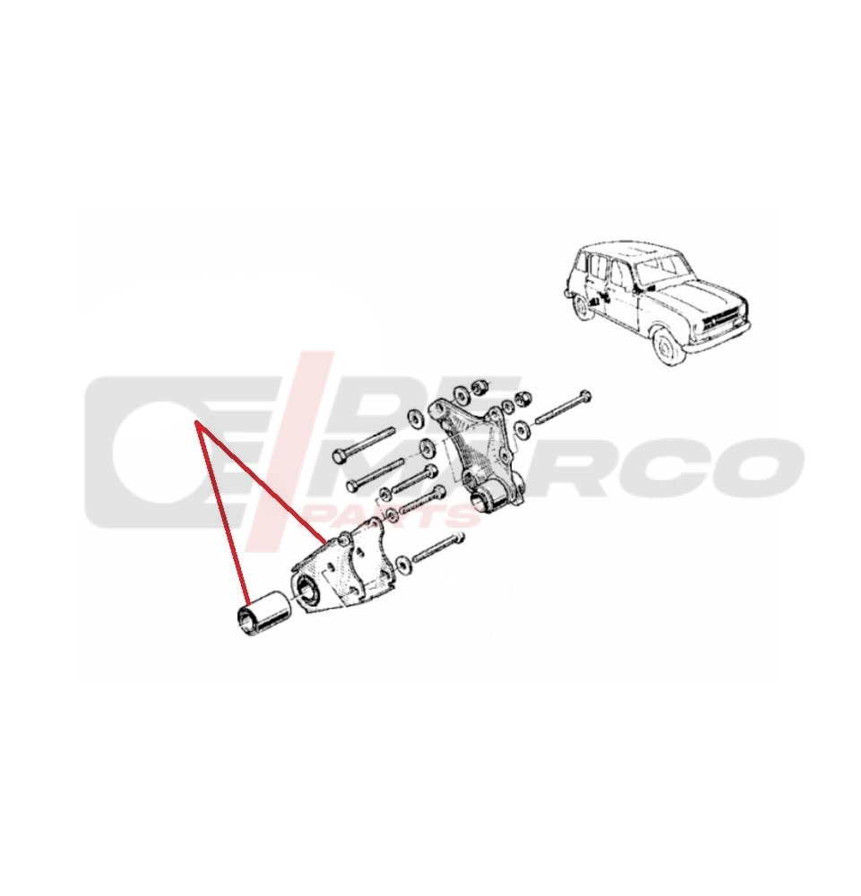 Right Rear Axle External Support for R4 and R6 | De Marco Parts