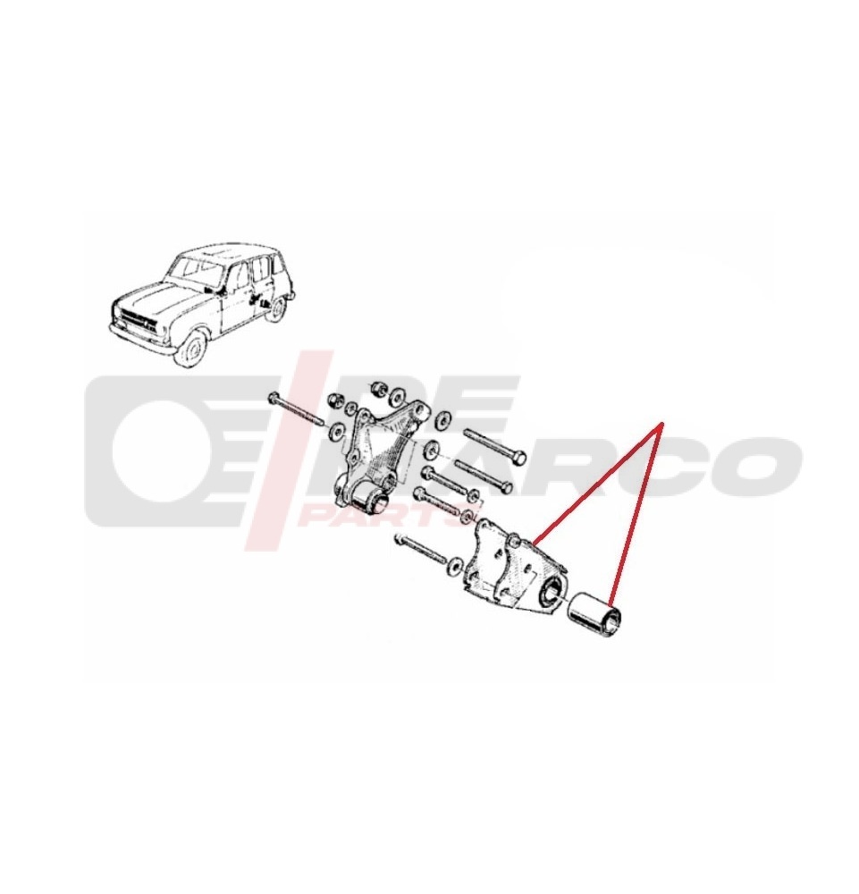 Left Rear Axle External Support for R4 and R6 | De Marco Parts