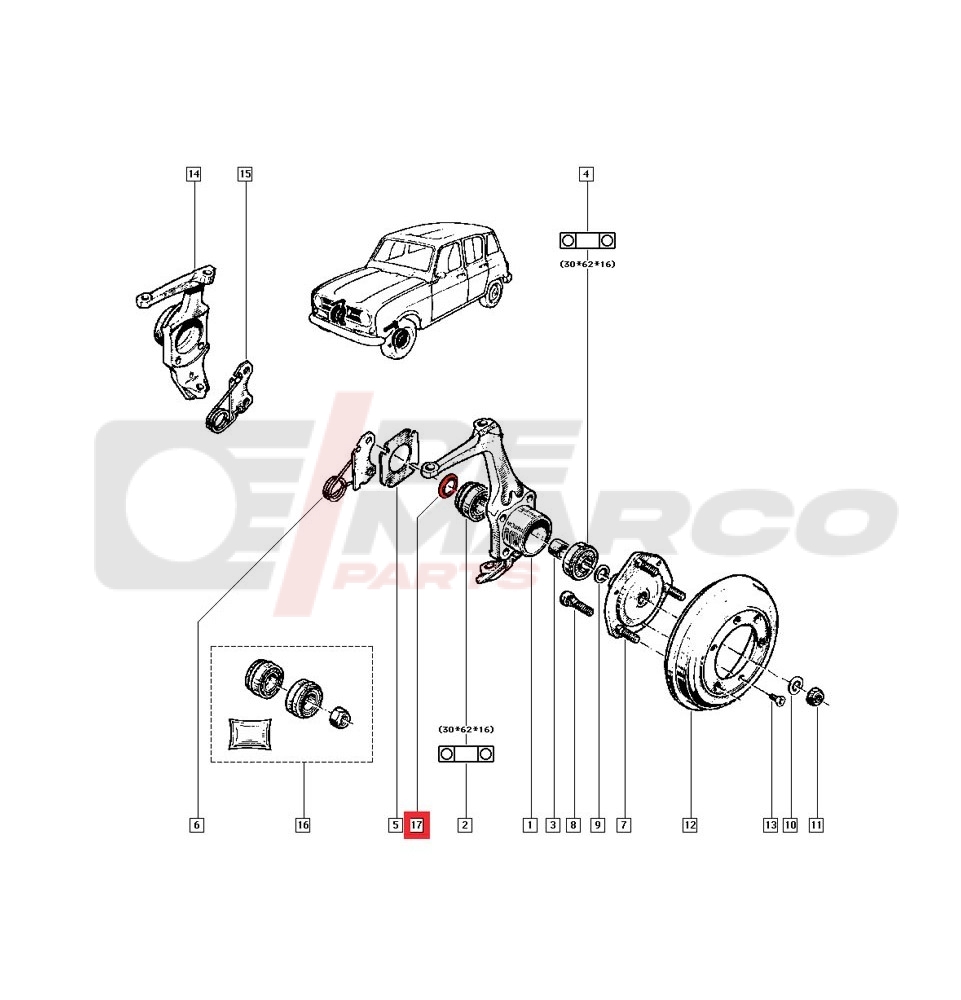 Axle shaft stop ring for Renault 4 and classic vehicles | De Marco Parts
