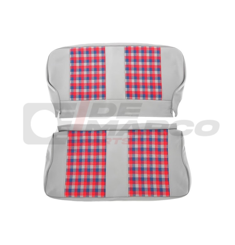 Seat Cover Set "Tartan" Gray-Red-Blue for Renault 4