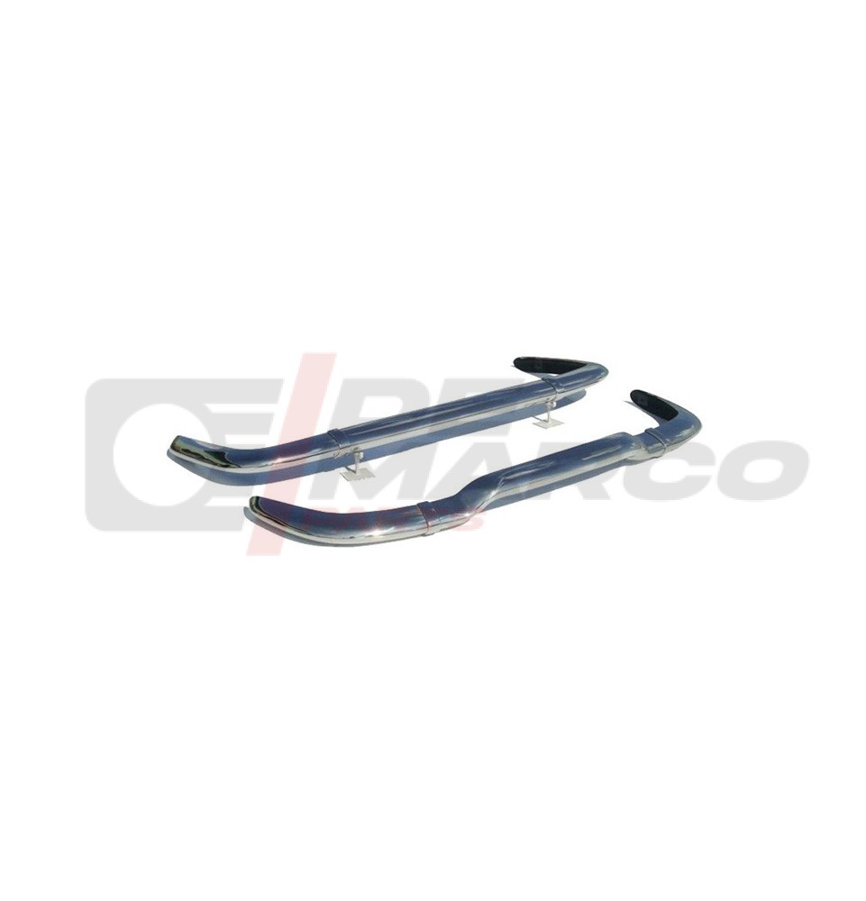 Set of stainless steel front and rear bumpers for Renault