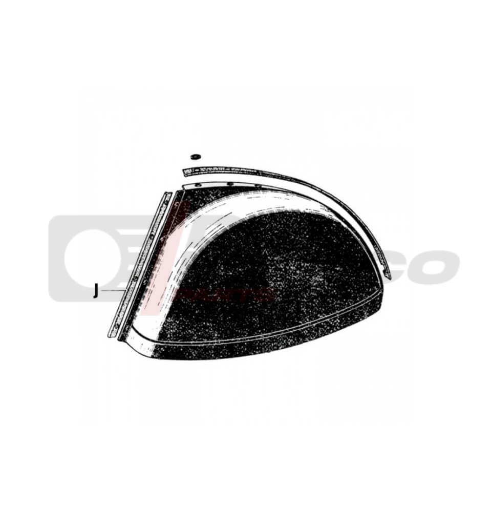 Black vertical gasket for rear fender Citroën 2CV