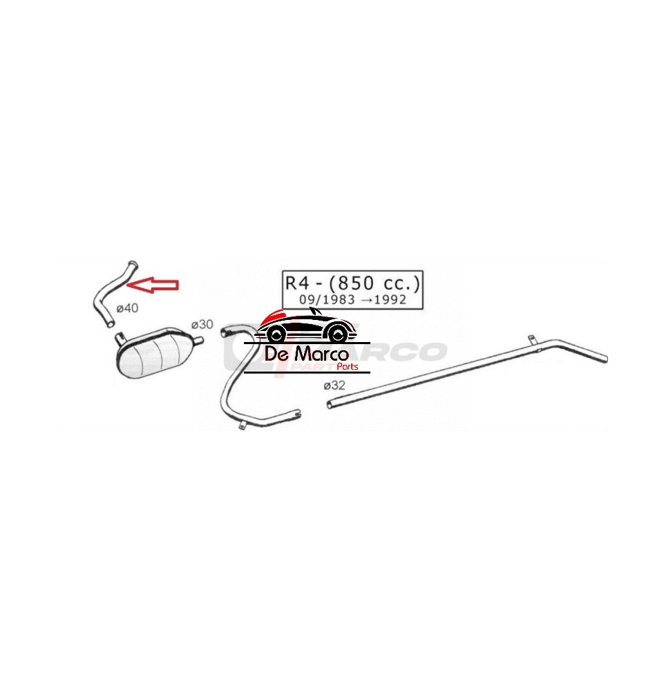 Exhaust Pipe for Renault 4, R6 and R4 F4 782-845cc | De Marco Parts